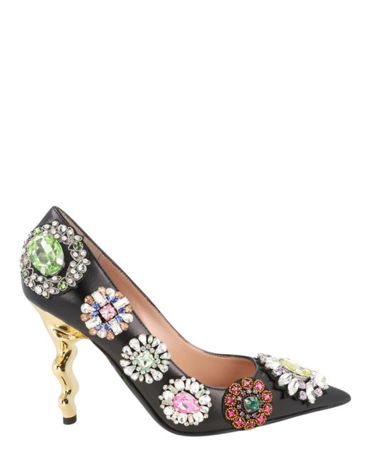 Moschino Crystal Embellished Sculpted Pumps in Metallic | Lyst