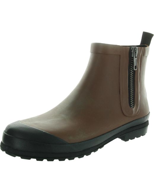 Madewell Zip Up Rain Boot Zipper Rubber Rain Boots in Brown | Lyst