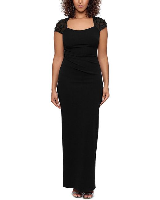 X by Xscape Petites Scuba Maxi Evening Dress in Black | Lyst