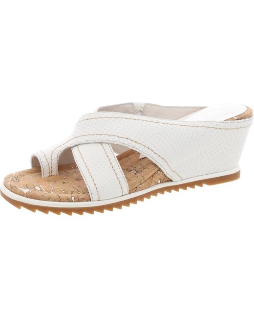 Donald J Pliner Toe Loop Wedge Sandals in White | Lyst