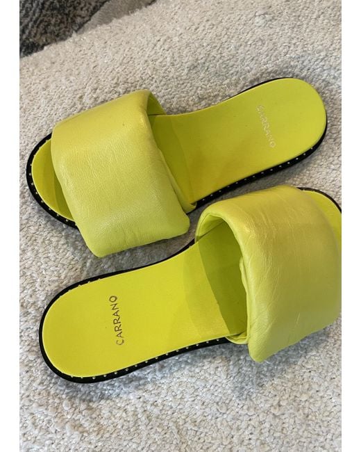 Carrano Amara Slide Sandal in Yellow | Lyst