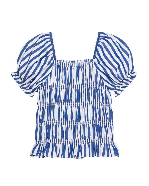 Habitual Girls Striped Peasant Blouse in Blue | Lyst
