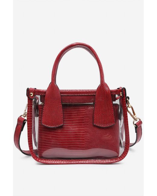 Jen & Co. Stacey Clear Satchel With Inner Bag in Red | Lyst