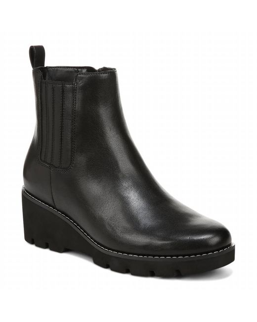 Vionic Aria Wedge Ankle Boot in Black | Lyst
