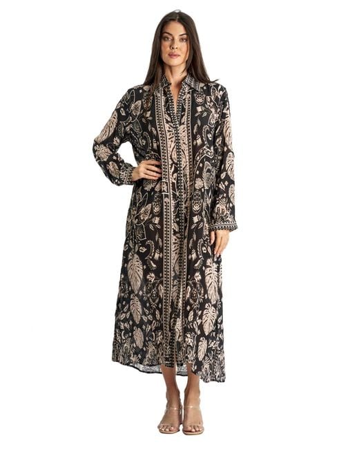 La Moda Clothing Nira Relaxed Overshirt in Black | Lyst