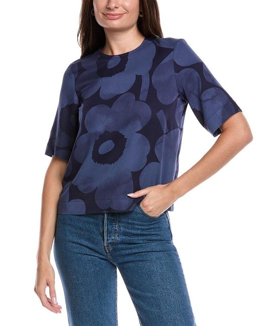Marimekko Plantaasi Akvarelli Unikko Shirt in Blue | Lyst