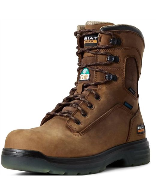 Ariat Turbo 8" Waterproof Carbon Work Boot in Brown for Men | Lyst