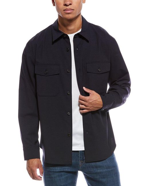 Theory Garvin Wool-Blend Shirt Jacket in Blue for Men | Lyst