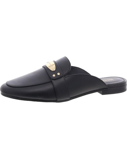 MICHAEL Michael Kors Mk Plate Mule Leather Embellished Mules in Blue | Lyst