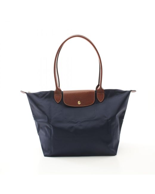 Longchamp Le Pliage Original L Tote Bag Canvas Leather in Blue | Lyst