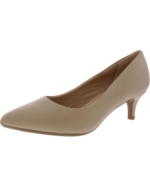 Easy Spirit Selexie Mesh Inset Leather Kitten Heels in Natural | Lyst
