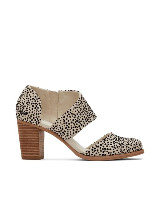TOMS Milan Mini Cheetah Print Closed Toe Heels in Metallic | Lyst