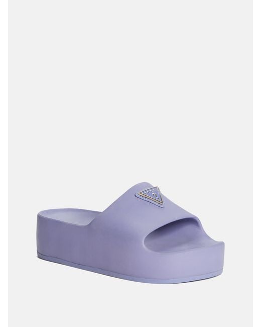 Guess Plats Platform Pool Slides in Red | Lyst