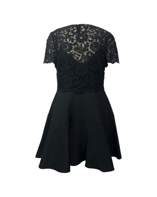 Valentino Garavani Mini Lace-Paneled Dress in Black | Lyst