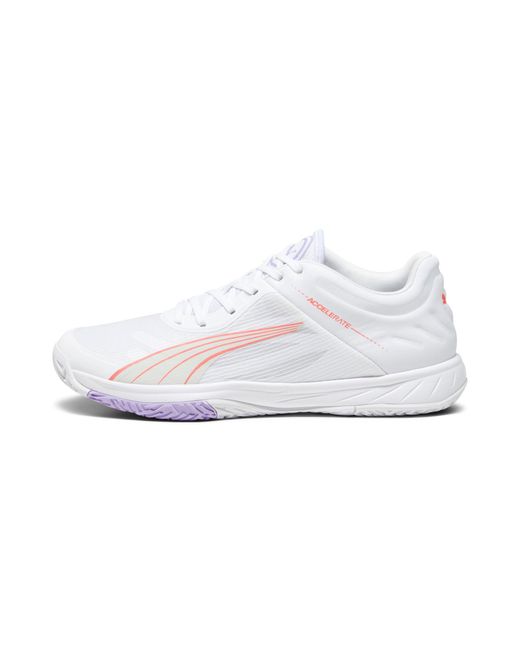 PUMA Accelerate Turbo Court Shoes in White | Lyst