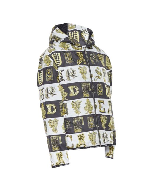 Versace Reversible Baroque Alphabet Quilted Jacket in Green for Men | Lyst