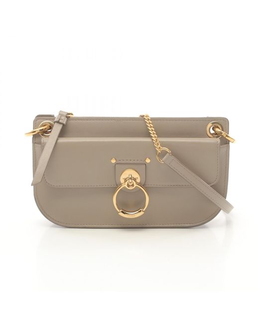 Chloé Chloe Tess Leather Shoulder Bag in Natural | Lyst