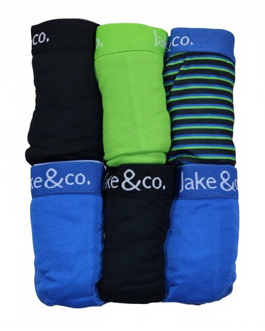 Jake's & Co. 6-Pack Boxer Briefs in Blue for Men | Lyst
