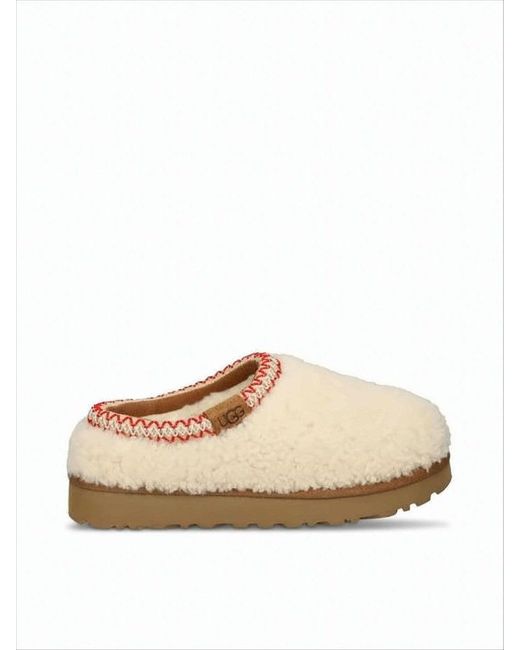 UGG Textured Wool Blend Slip-On Mule With Zigzag Stitch in White | Lyst