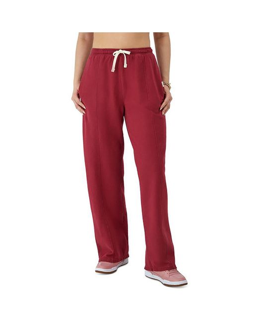 Champion Fleece Wide Leg Sweatpants in Red | Lyst