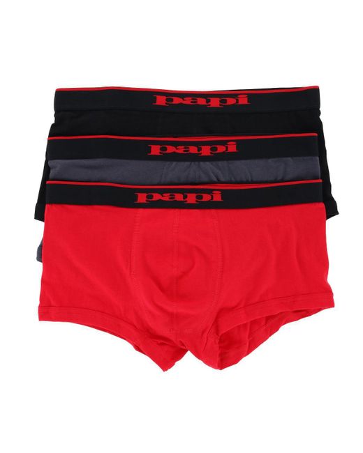 Papi Solid Brazilian Cut Trunks (3 Pack) in Red for Men | Lyst