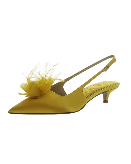 Sam Edelman Faye Slingback Laceless Kitten Heels in Yellow | Lyst