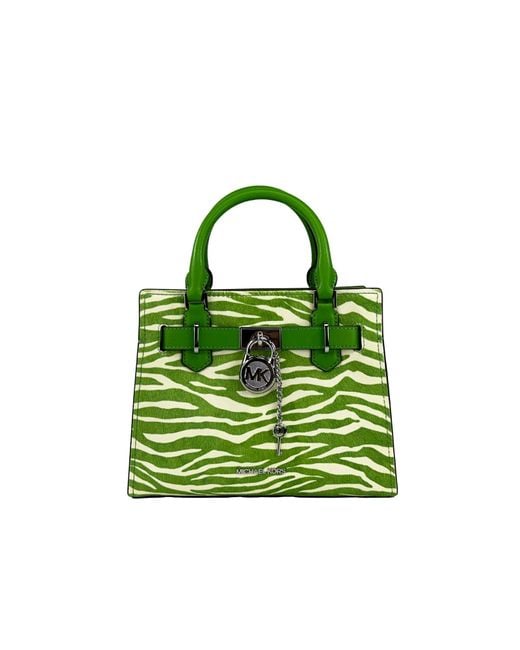 Michael Kors Hamilton Small Leather Zebra Print Satchel Crossbody ...