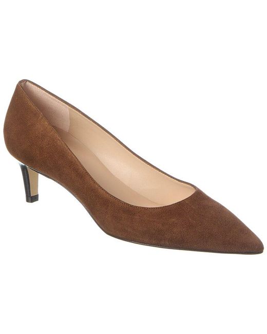 Stuart Weitzman Mara 50 Suede Pump in Brown | Lyst