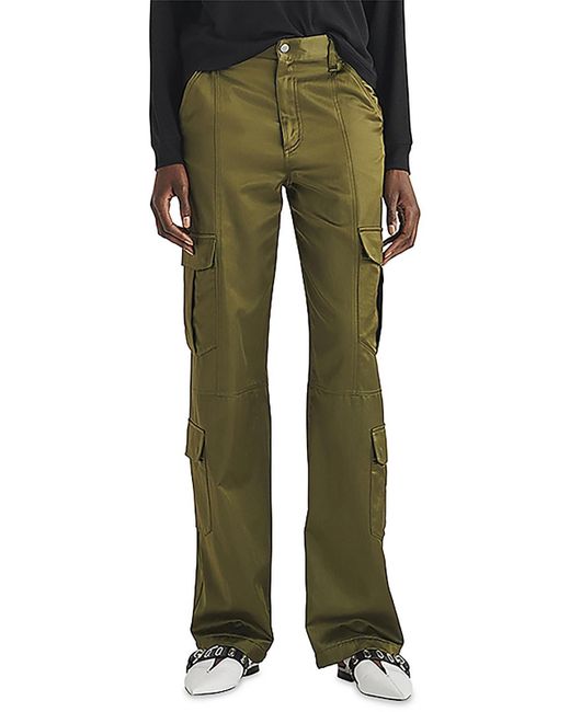 Rag & Bone Cailyn Satin Mid-Rise Cargo Pants in Green | Lyst