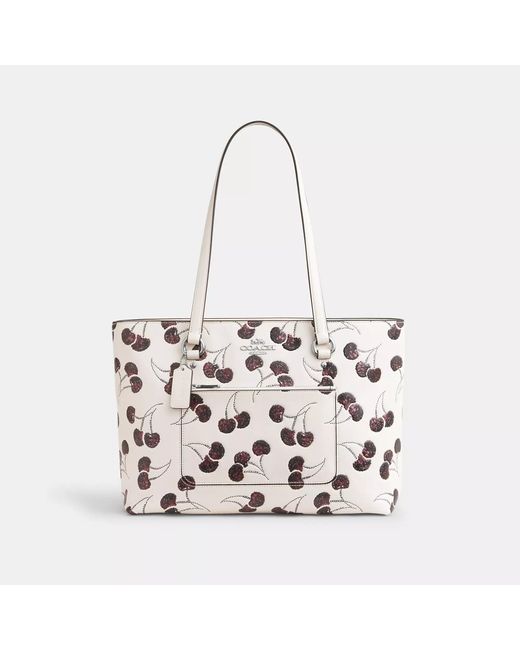 COACH Station Tote Bag With Cherry Print in White | Lyst