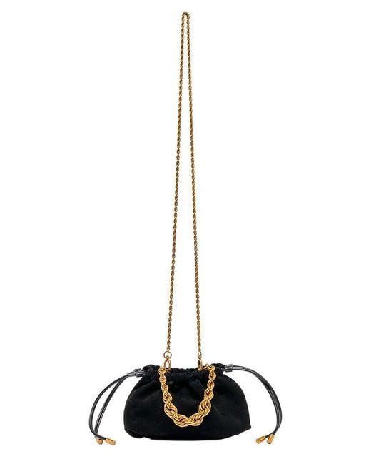 Dolce Vita Cleo Mini Suede Drawstring Bag in Black | Lyst
