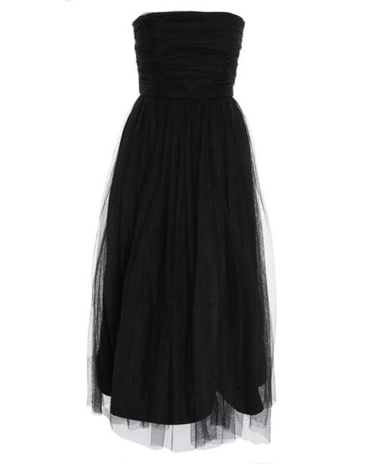 Zimmermann Tulle Strapless Midi Dress In Black Lyst