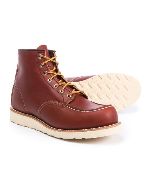 Red Wing Leather 6 Inch Moc Toe Boot in Red Leather (Red) for Men | Lyst