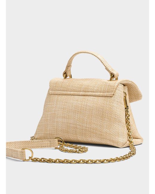 Ted Baker Poppy Golden Flower Woven Evening Bag in Natural | Lyst