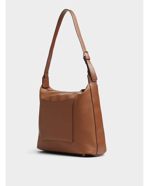 Simon's Patch Pocket Shoulder Bag in Brown | Lyst