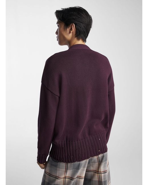 Marni Burgundy Worn Details Cardigan in Purple for Men | Lyst