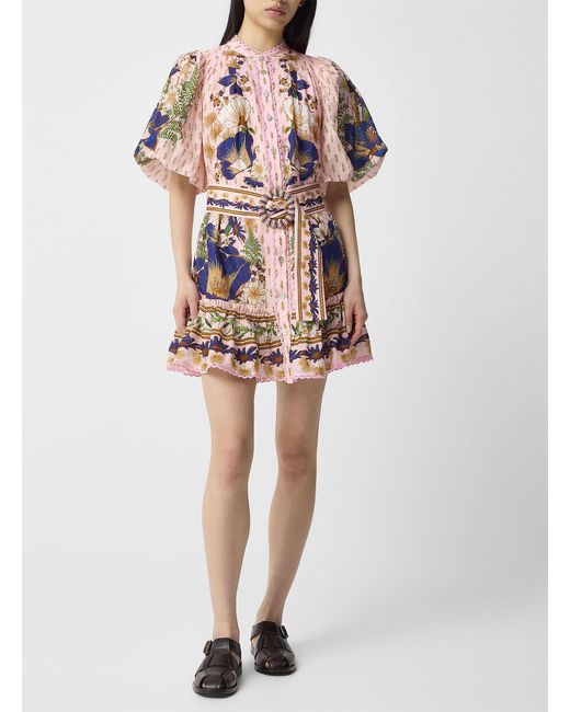 FARM Rio Pink Dream Thin Poplin Mini Dress | Lyst