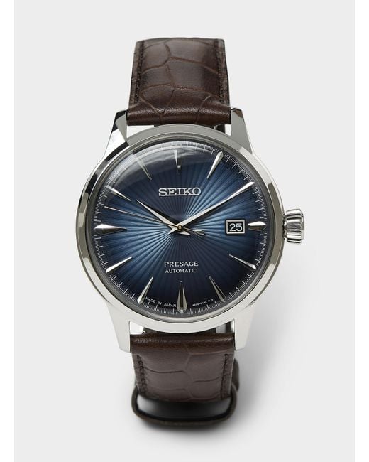 Seiko Presage Croc in Blue for Men | Lyst Canada