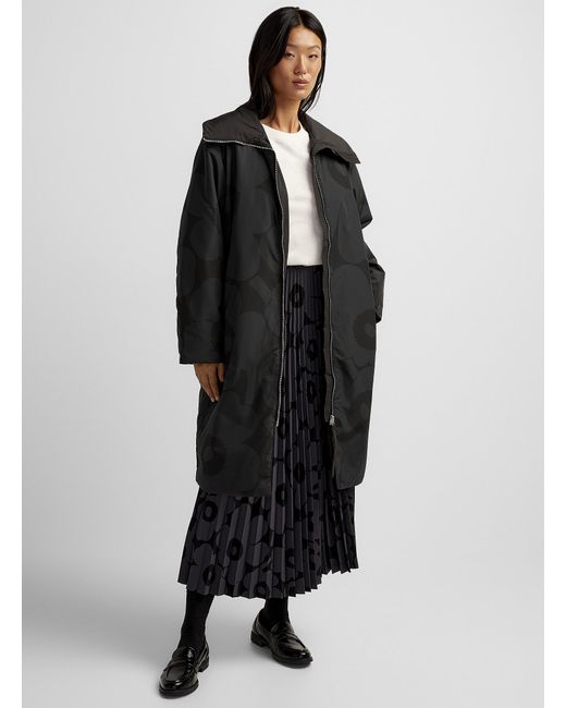 Marimekko Optimi Unikko Padded Jacket in Black | Lyst