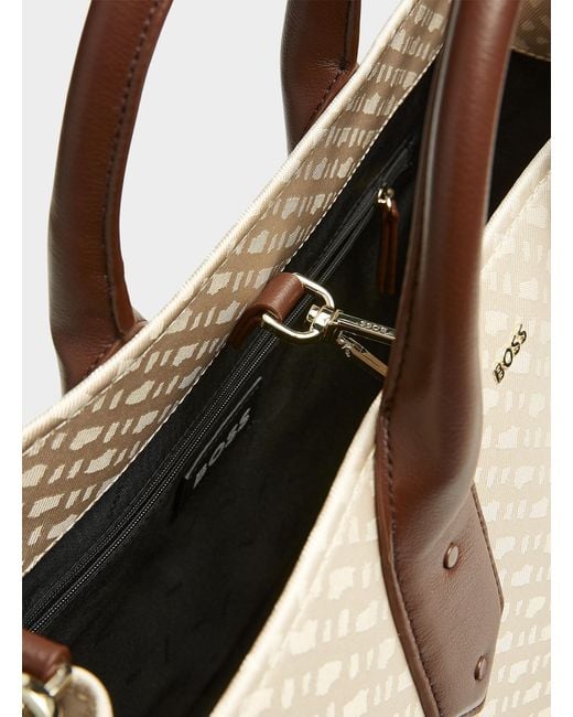 BOSS Sandy Satiny Tote Bag in Natural | Lyst