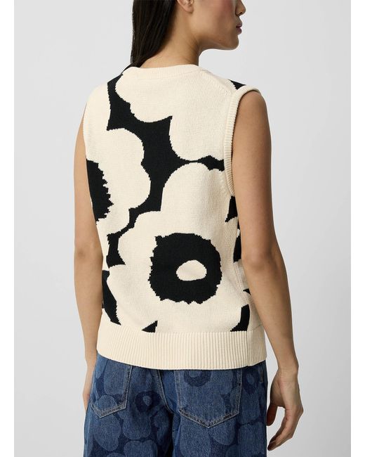 Marimekko Pioneeri Unikko Knit Sweater Vest in Blue | Lyst