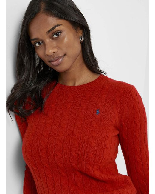 Polo Ralph Lauren Julianna Twisted Sweater in Red | Lyst