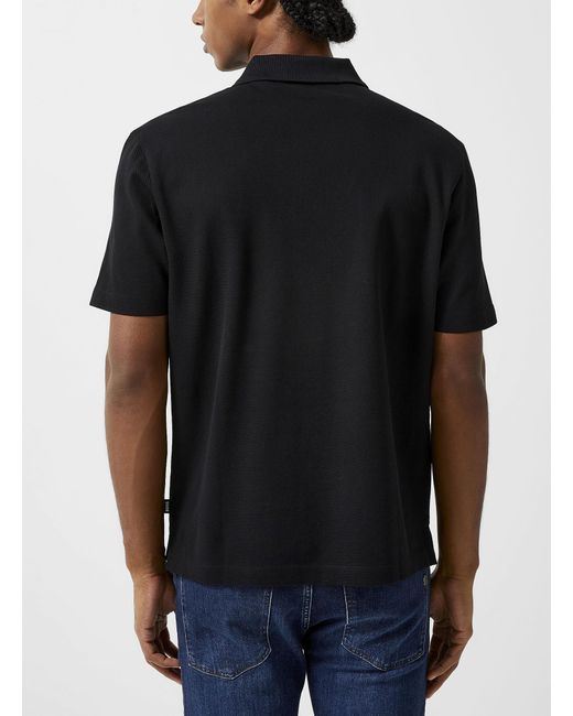 BOSS Cursive Logo Black Polo Shirt for Men | Lyst