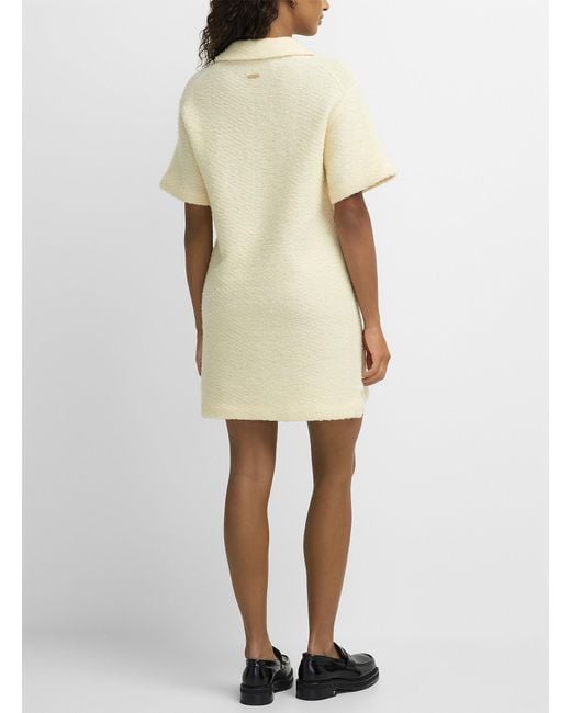JW Anderson Bouclé Knit Polo Mini in Natural | Lyst