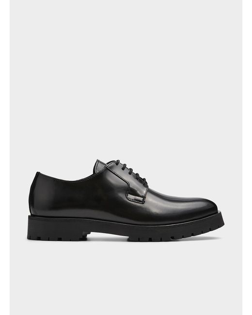 Simon's Glossy Leather Derby Shoes Men in Black for Men | Lyst