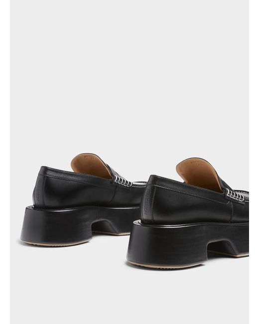 JW Anderson Xl Platform Leather Penny Loaders Men in Black for Men | Lyst