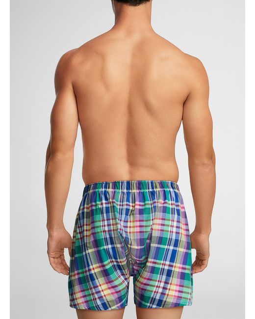Polo Ralph Lauren Colourful Check Poplin Boxer in Blue for Men | Lyst
