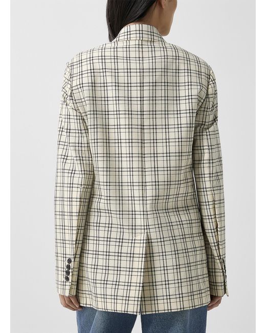 Ami Paris Pure Virgin Wool Checkered Jacket in Gray | Lyst