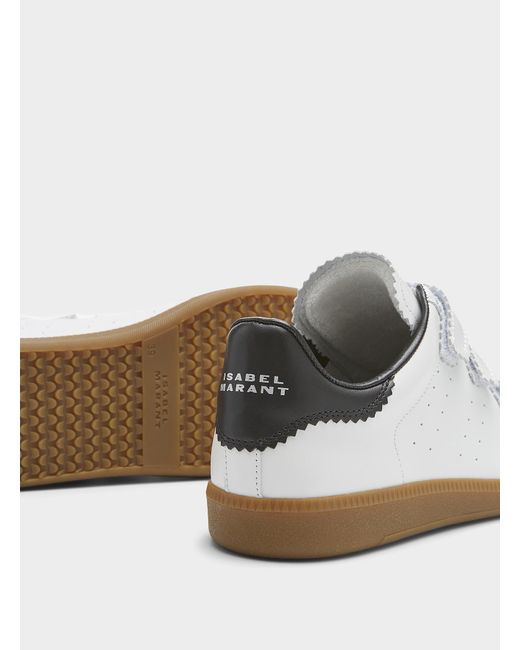 Isabel Marant Beth White Serrated Leather Sneakers Women | Lyst