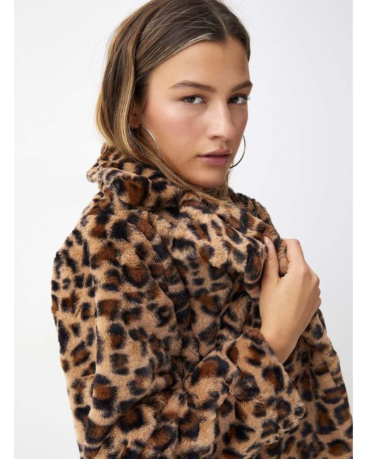 Twik Leopard Faux Fur Jacket in Black | Lyst